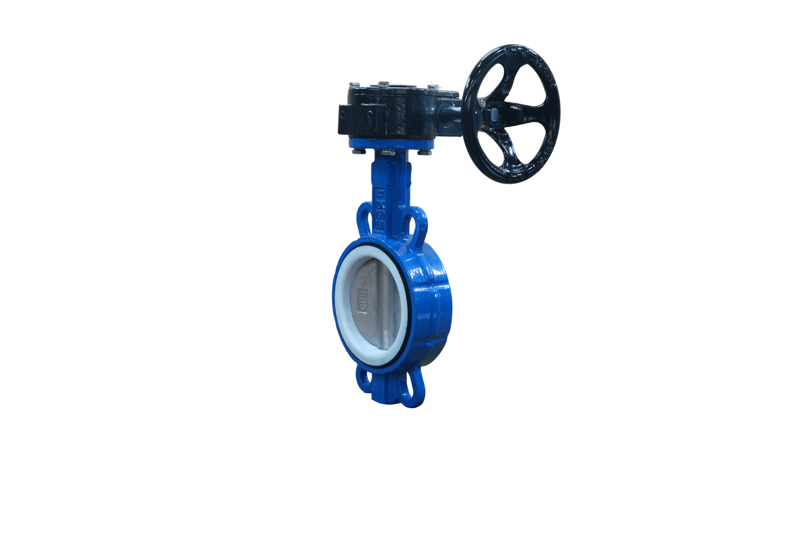 SS304 Disc PTFE Seat Wafer Butterfly Valve with Worm Gear Operation Tfw ...